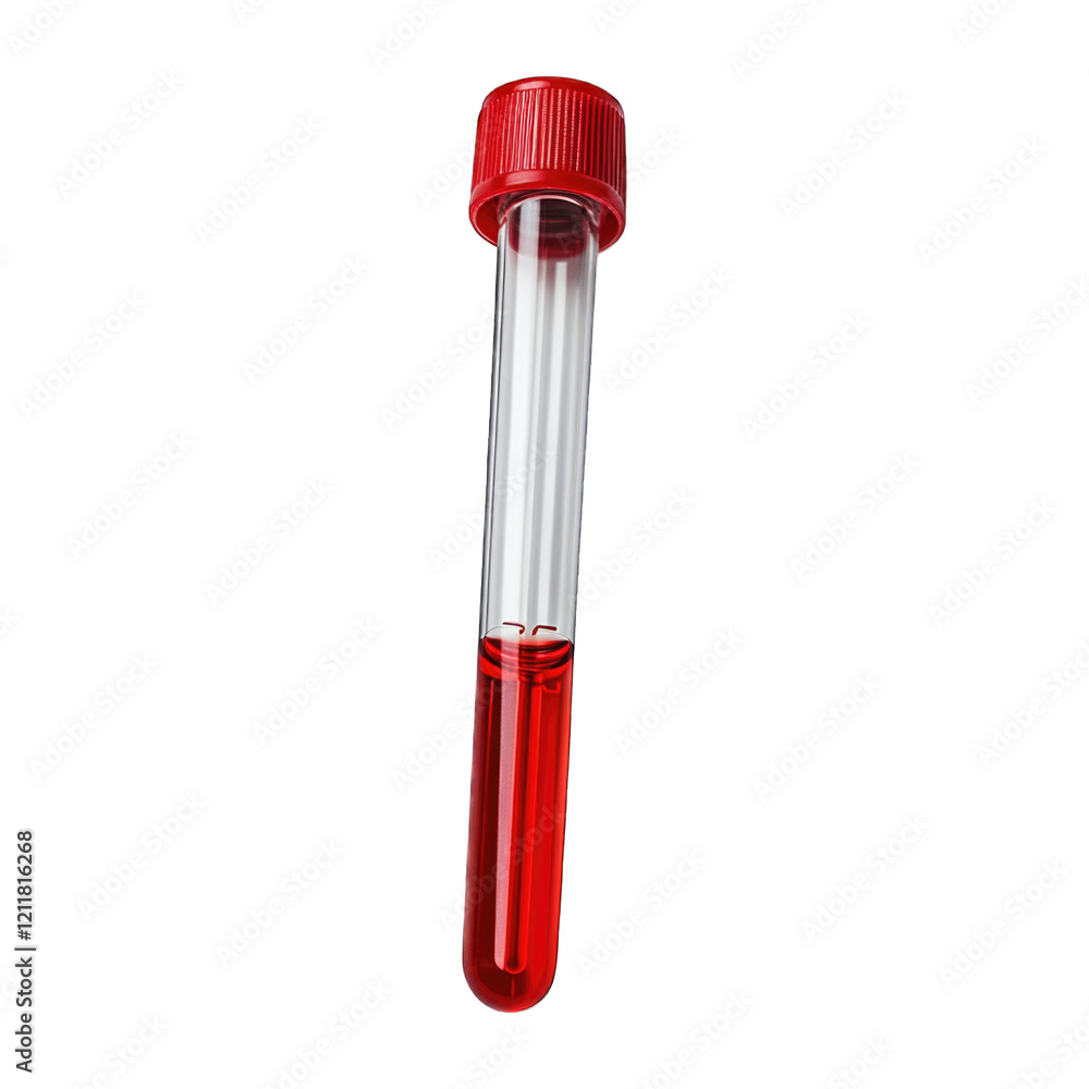 Laboratory blood collection tube isolated on transparent background ...