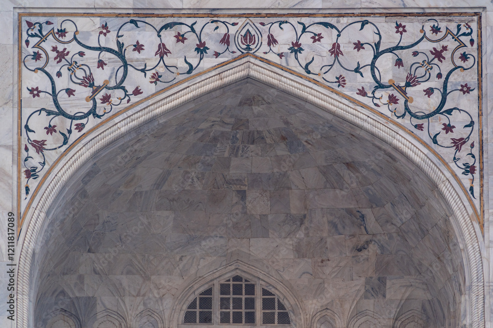 India. Uttar Pradesh state. Agra. Taj Mahal. White marble mausoleum ...