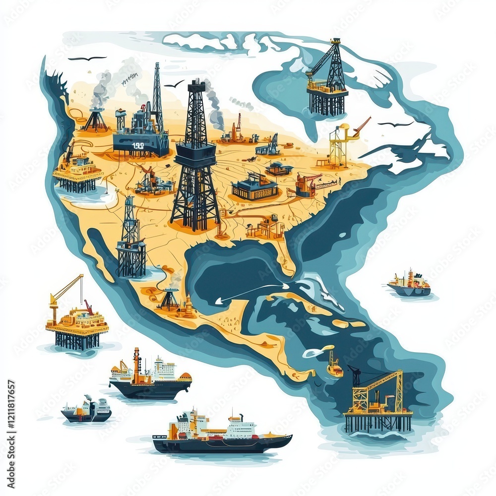 Detailed Interactive Map of the Gulf of America with Oil and Gas ...