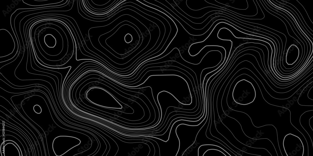 Abstract topography circle with contour map waves paper topo relief ...