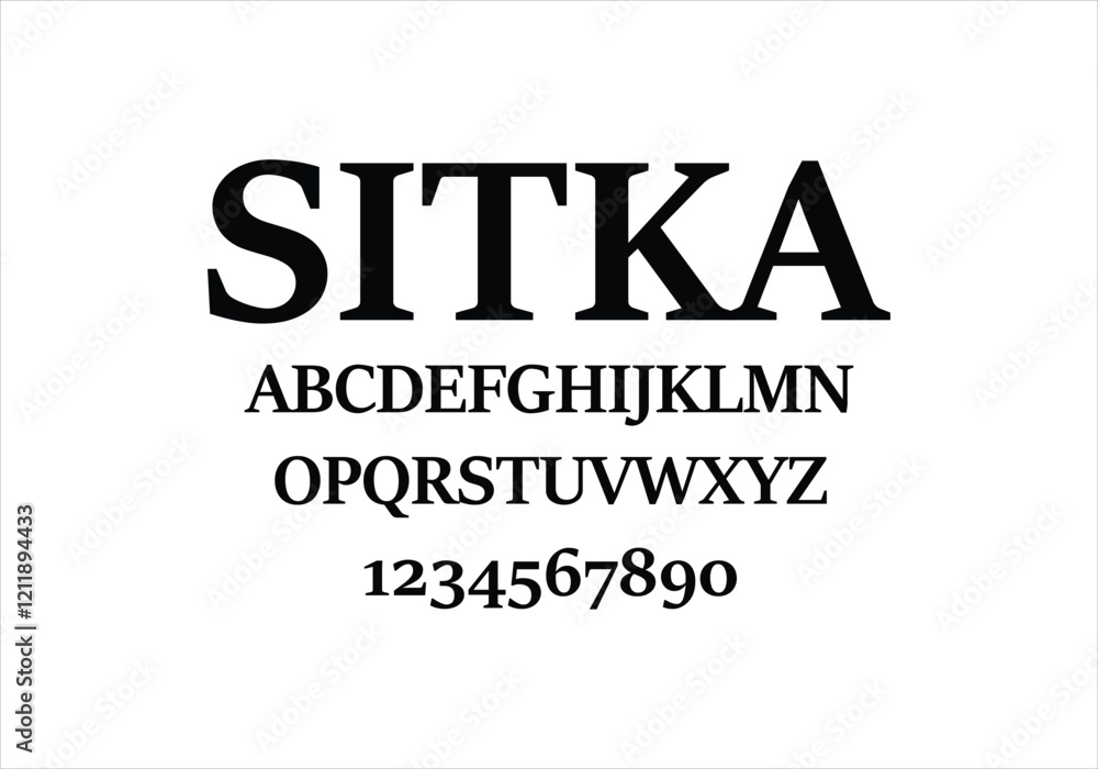 Sitka font for logo and headline. Isolated vector typeset Stock Vector ...