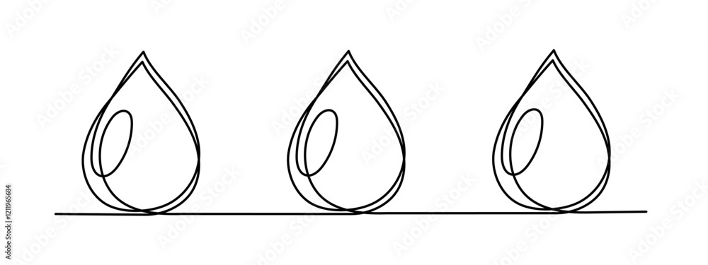 Water drop one line art,hand drawn fresh wet dew design drawing ...