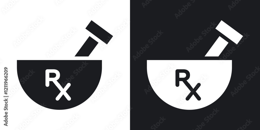 RX icons in solid black and white colors Stock Vector | Adobe Stock