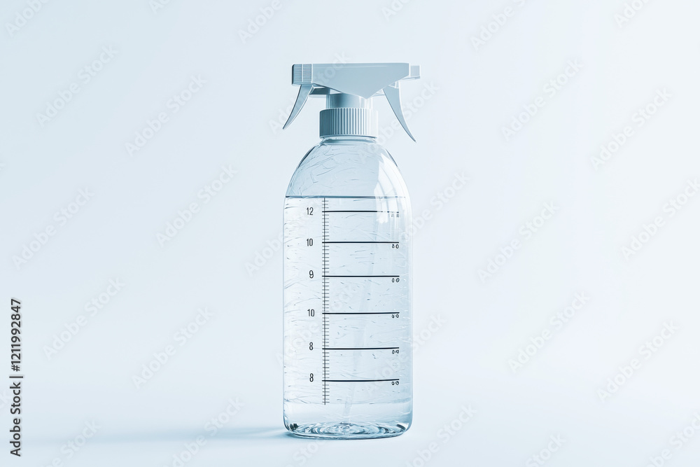 Transparent spray bottle with measuring lines for accurate dilution ...