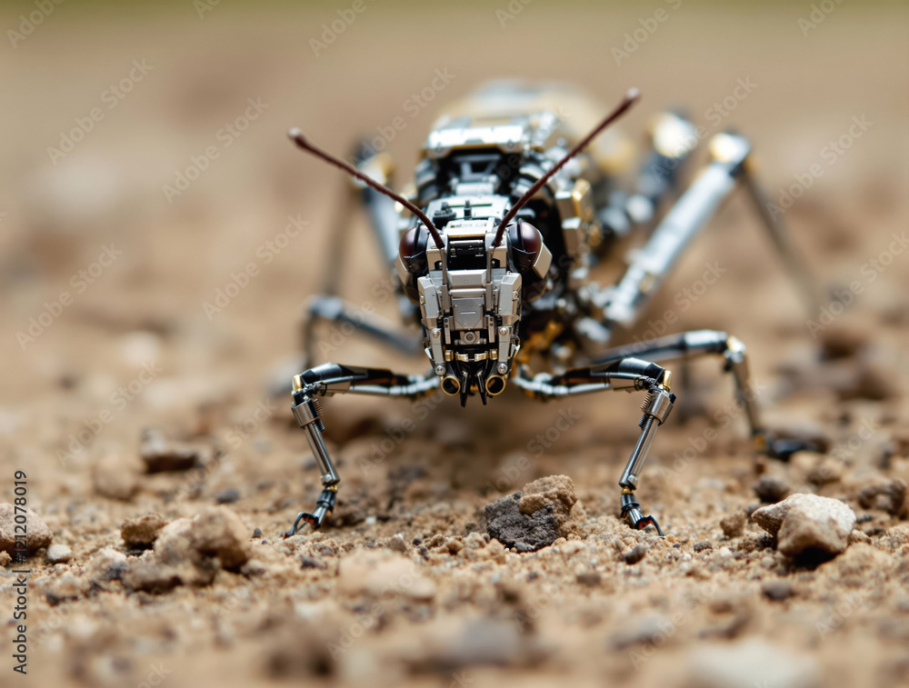 Steampunk-Inspired Mechanical Grasshopper with Detailed Gears and ...