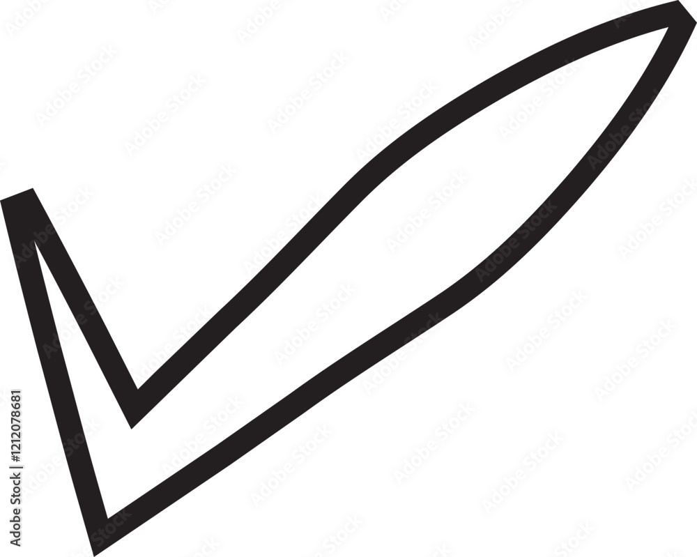 Tick mark approved black outline icon. Check mark symbol for website ...