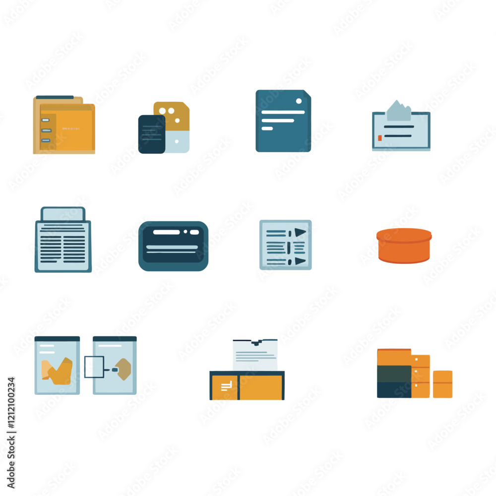 2D Flat Vector Collection of Business Project Icons – Corporate ...