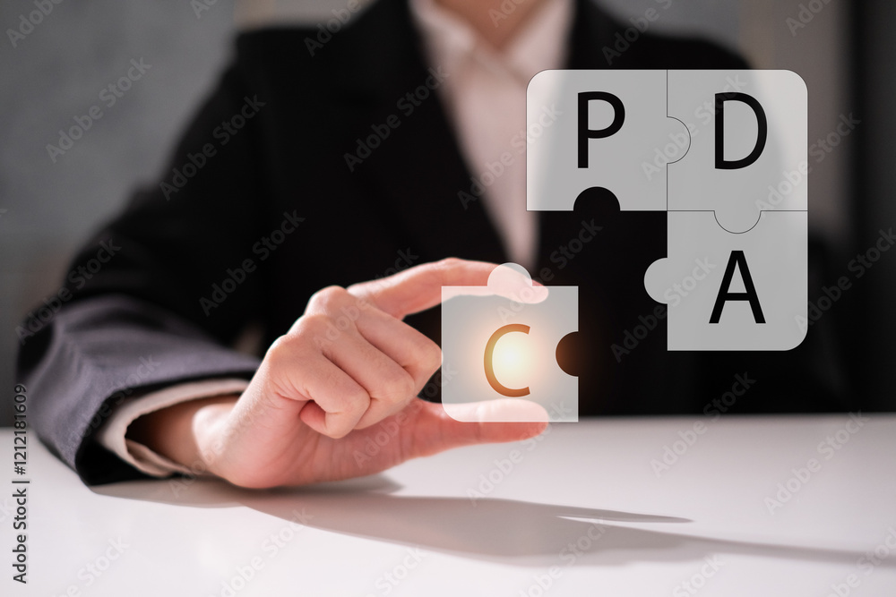 PDCA Plan do check act cycle diagram flow model process management ...