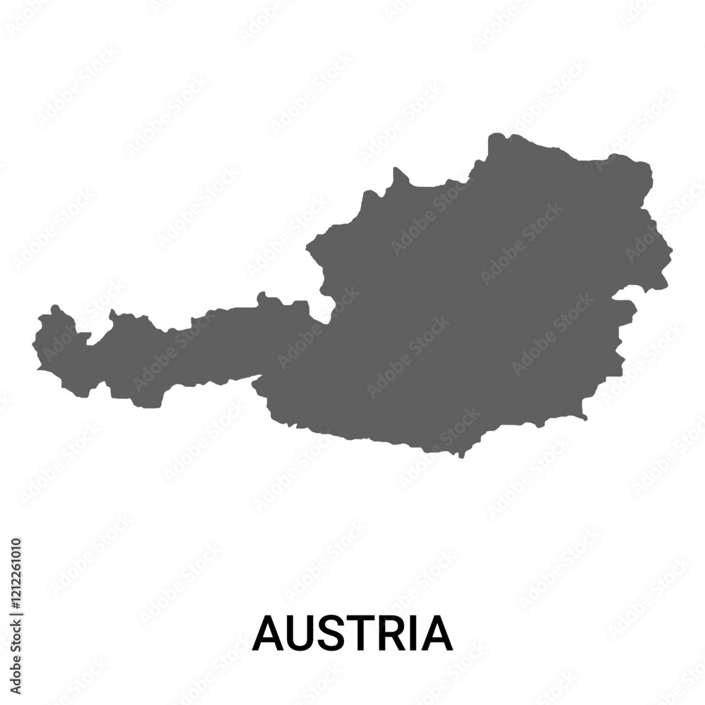 Austria map Simple map of Austria vector drawing Austria map with ...