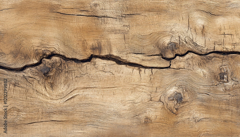 Intricate Aged Oak Wood with Cracks and Knots Revealing Unique Patterns ...