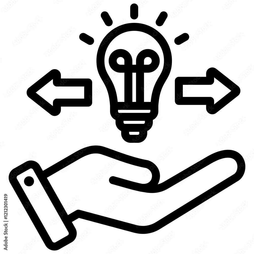 Knowledge Sharing Outline Icon Stock Vector | Adobe Stock