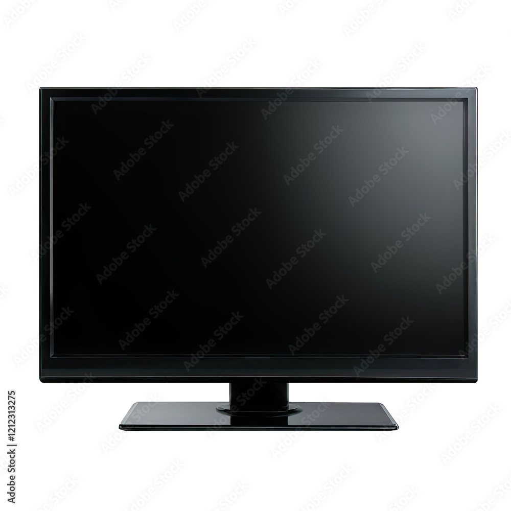 Blank black TV screen in PNG format. computer monitor on transparent ...