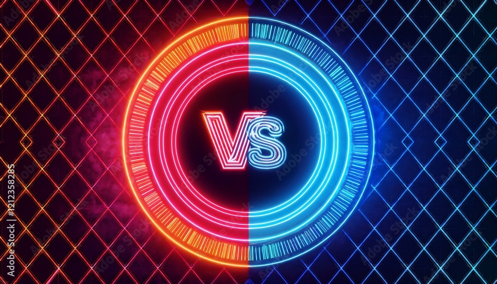 neon versus logo vs letters for sports and fight competition battle vs ...