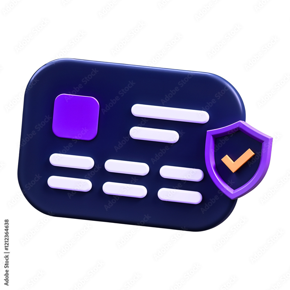 Identity card design with secure shield symbol in digital style Stock ...