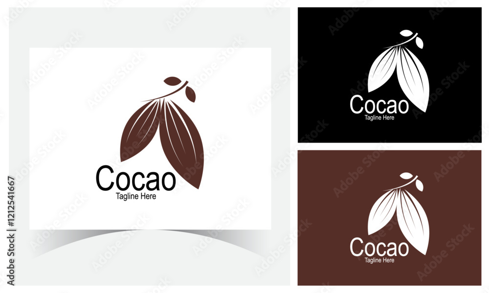 Simple Line CoCoa Logo Design Template. Cocoa Logo. Chocolate Farm with ...