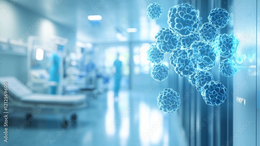 In a modern medical facility, graphical representations of Human ...