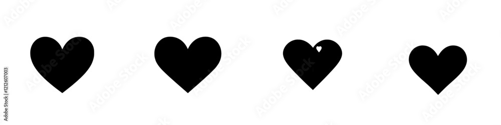 Clean and modern design of a minimalistic black heart on a plain ...