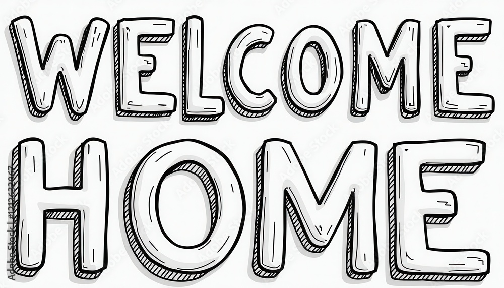 Printable Welcome Home Sign To Color Sketch Coloring Page