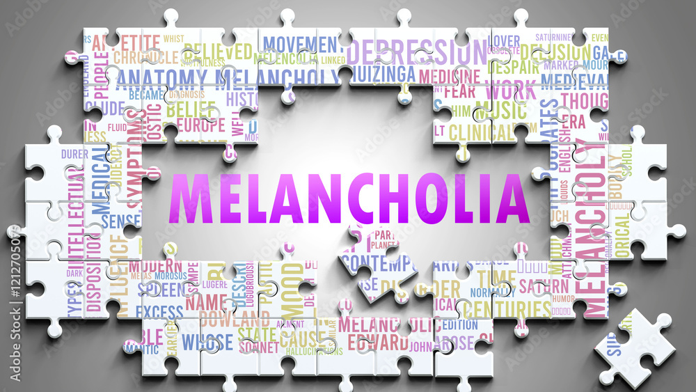 Stock-Illustration „Melancholia as a complex subject, related to ...