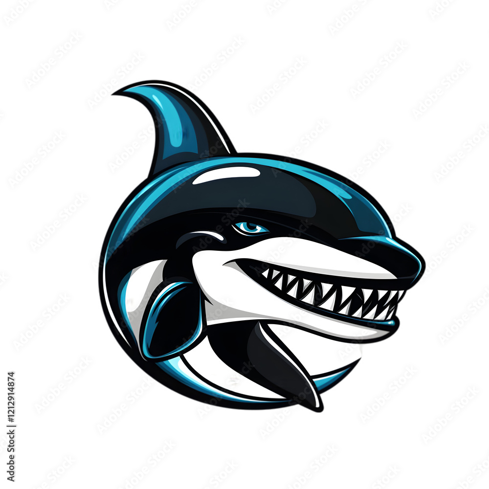 Killer Whale Orca Mascot Head Cartoon Illustration Ocean Animal Design ...