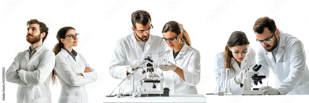 A Set of Scientists Working Together in a Cutting-Edge Lab Isolated on ...