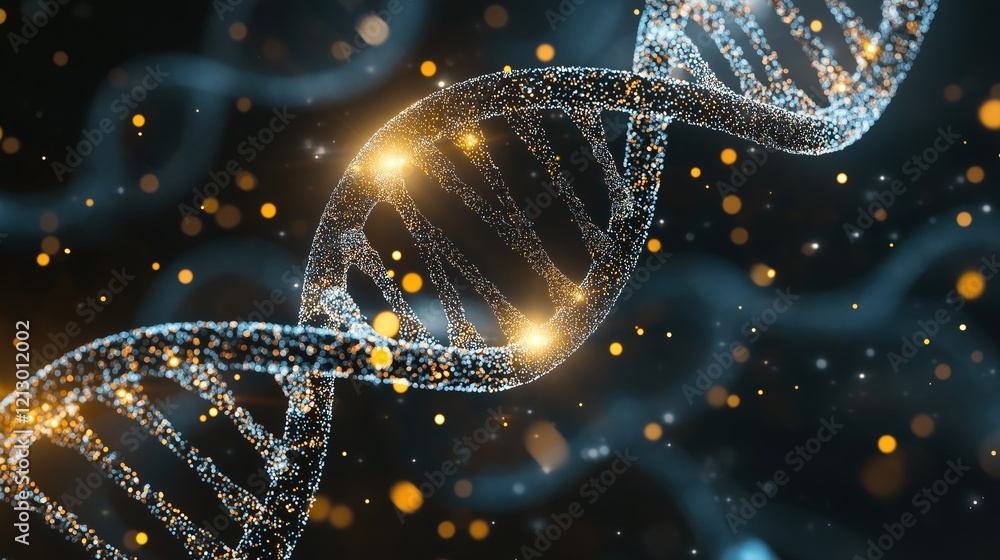 DNA Double Helix Abstract: A mesmerizing abstract depiction of a DNA ...