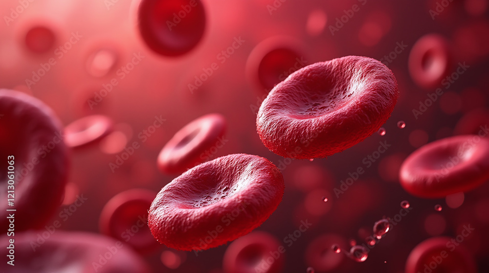 Red Blood Cells under Microscope, Blood Count Test and Hematology Stock ...
