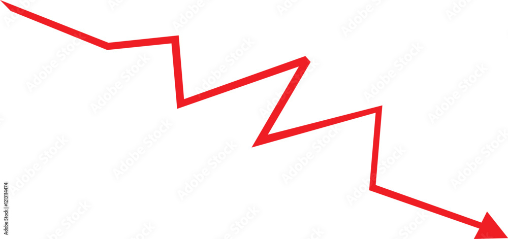 red arrow graph red arrow business graph going down Stock Vector ...