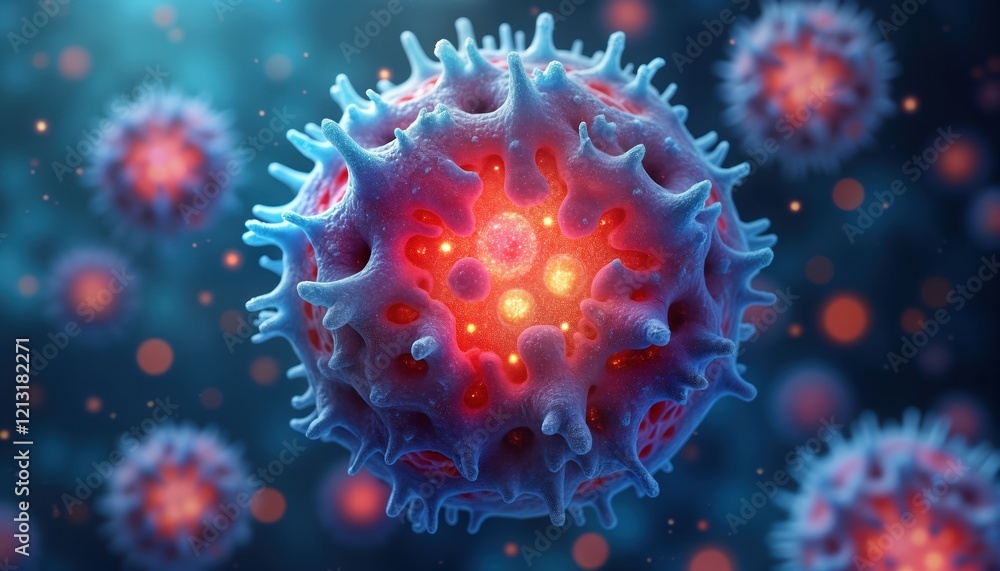 Detailed illustration of cell structure. Energy-producing mitochondria ...