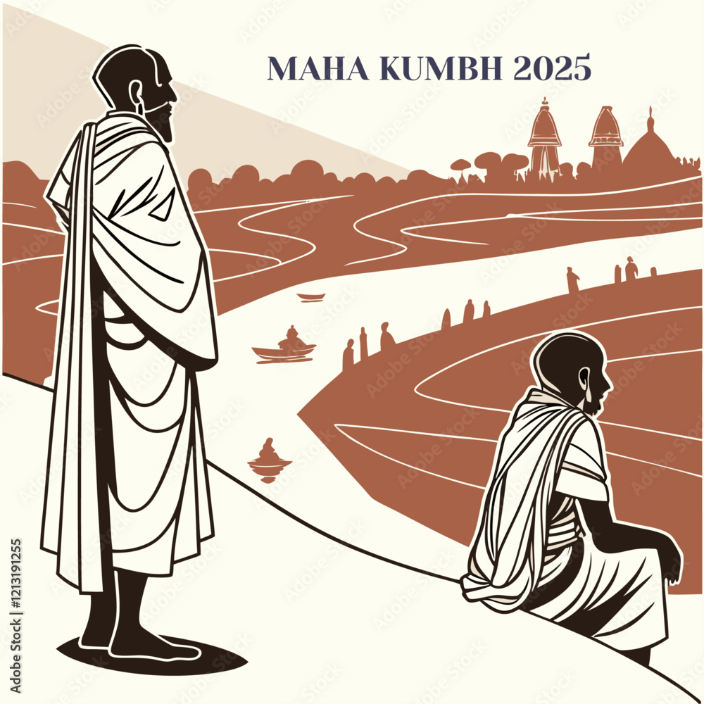 India Maha Kumbh Mela, Prayagraj, Haridwar, Nashik, and Ujjain vector ...