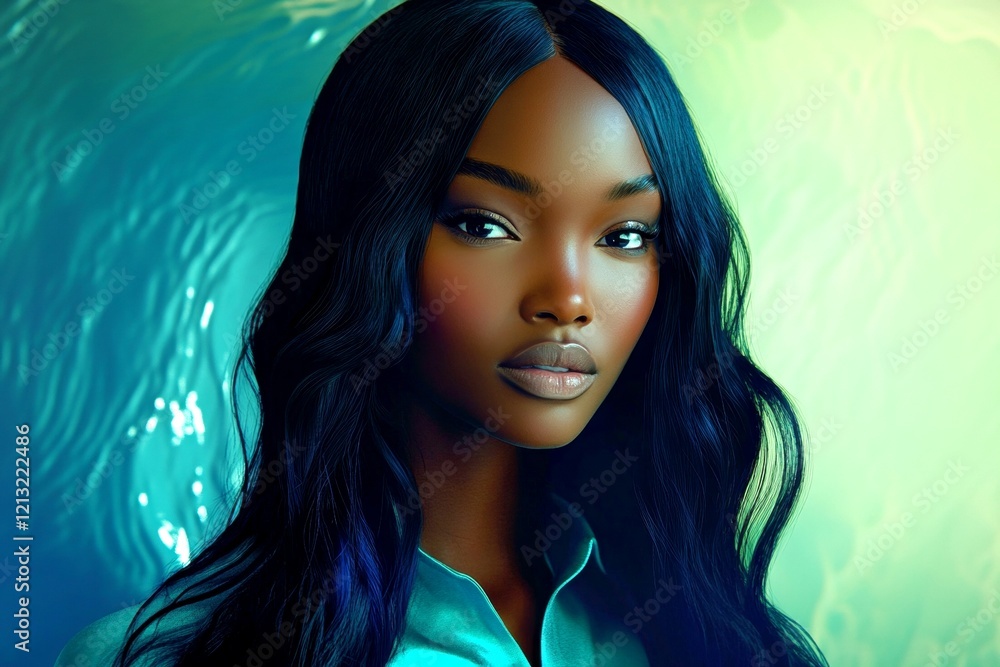 Lovely calm black girl - for ads, lane poster and web use. Commercial ...