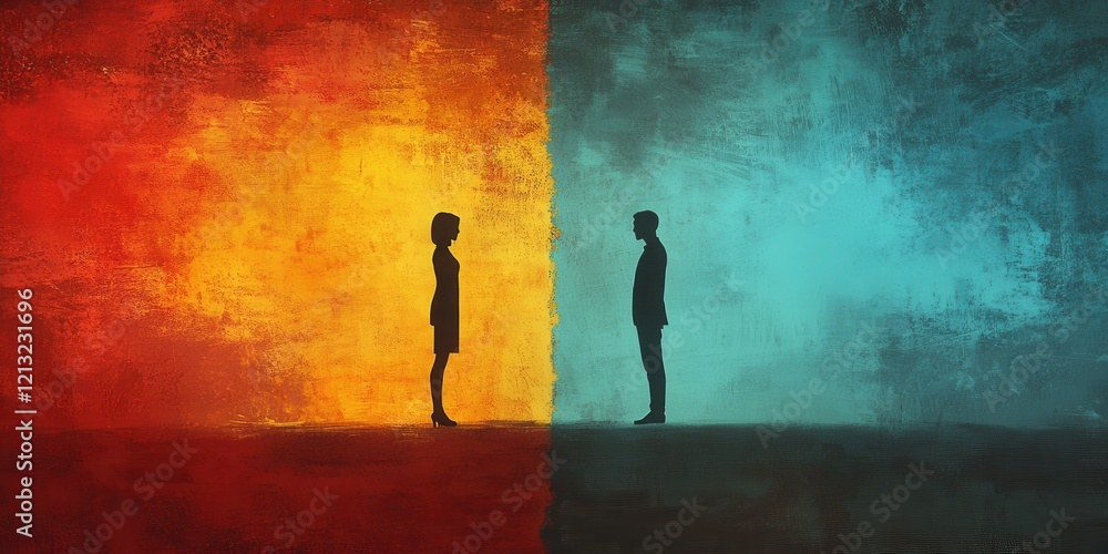 Silhouettes of Two Figures in Contrast: Emotional Representation of ...