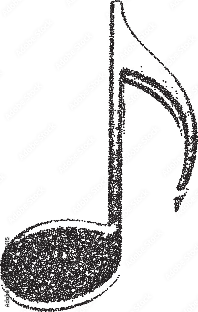Music vintage y2k stipple art, note halftone stipple brutalist retro ...