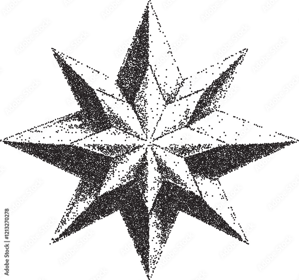 Star vintage y2k stipple art, celestial halftone stipple brutalist ...