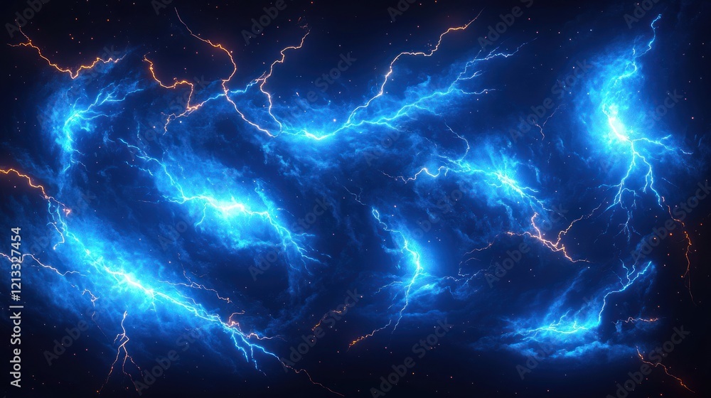 Dynamic Electric Lightning Bolt Animation with Blue Glow and Thunder ...