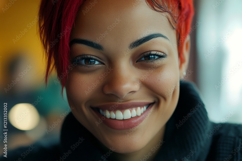 Short coiffure - red hair. Commercial ad campaign conceptual art ...