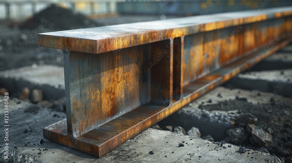 Steel Beam: A long, heavy structural component, crucial for skyscraper ...