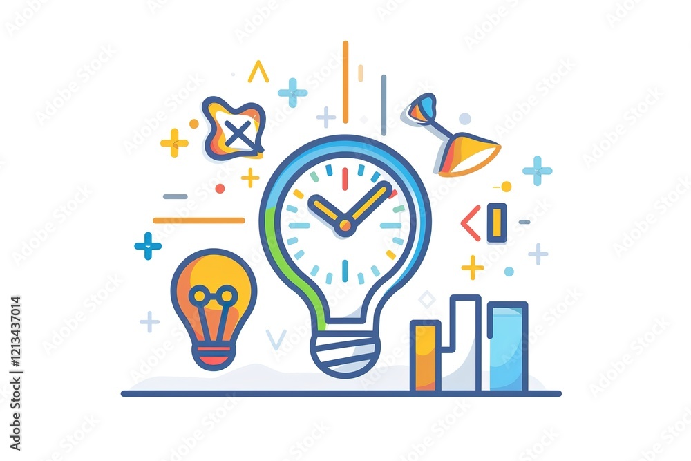Time Management and Creative Ideas Stock Illustration | Adobe Stock