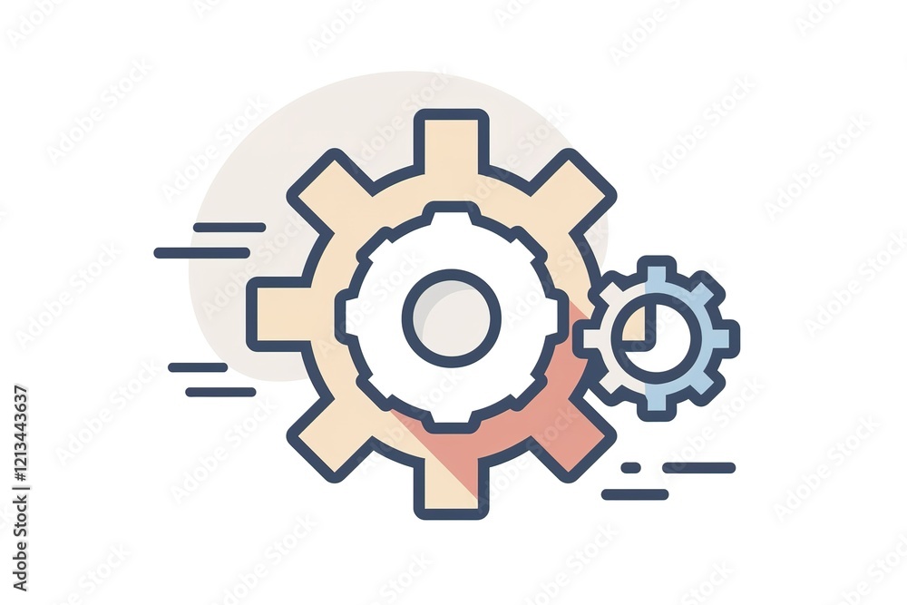 Interlocking gears in motion, signifying process and efficiency. Stock ...