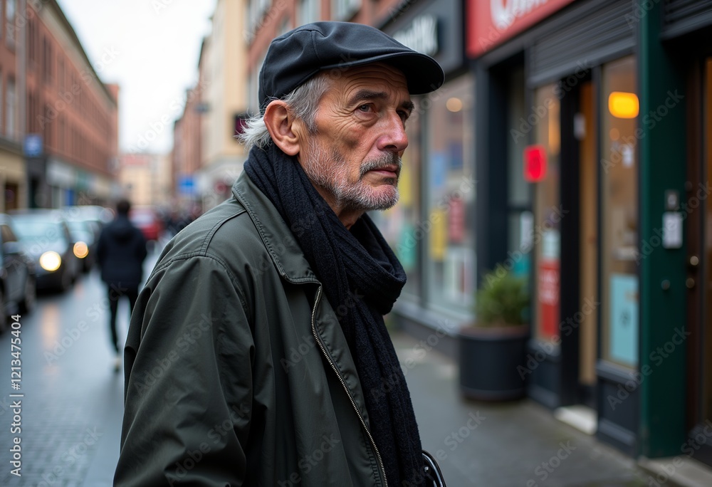 Despairing Homeless Man, Tears, Rags, Side View, Daylight, 70s, Street ...