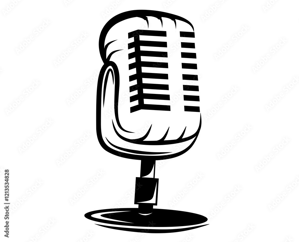 Vetor Ikon mikrofon atau simbol garis modern. Desain ikon dan seni ...