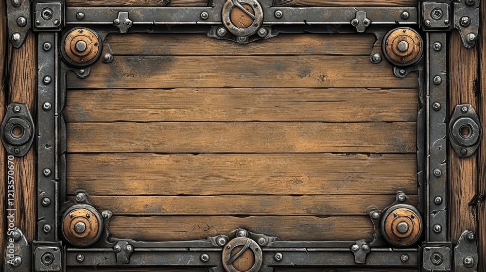 Fantasy vintage medieval wood facecam overlay vector border. Isolated ...