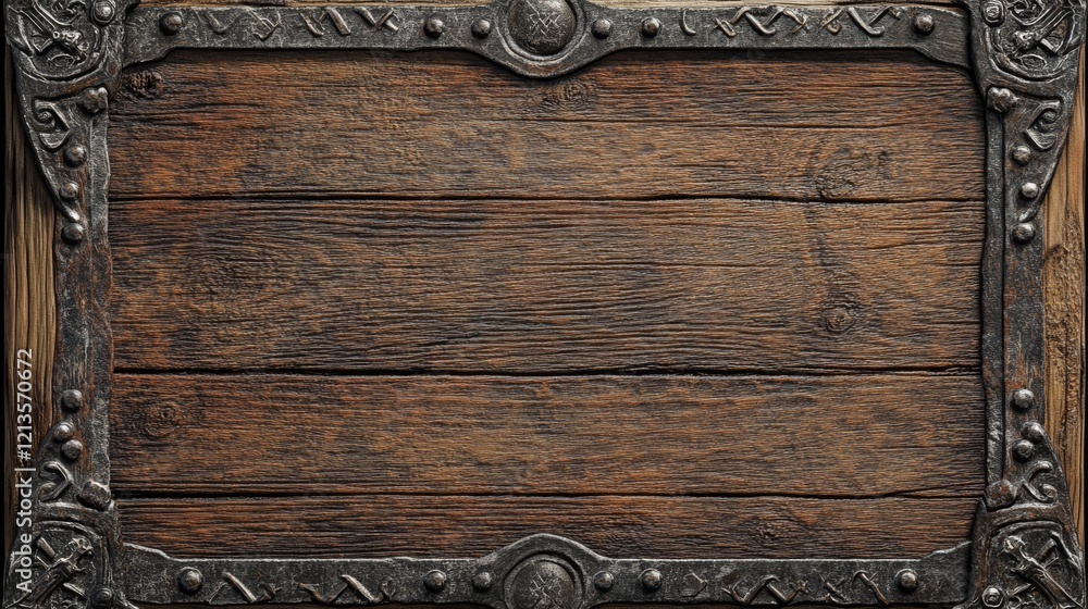 Fantasy vintage medieval wood facecam overlay vector border. Isolated ...