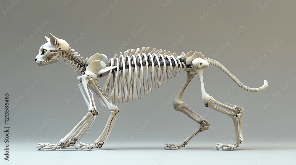 Generate a diagram of a cat s skeletal structure Stock Illustration ...
