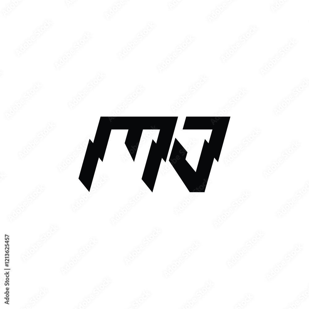 MJ monogram logo design letter text name symbol monochrome logotype ...