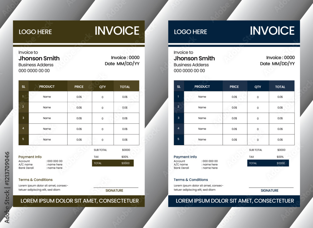 Invoice minimal design template. Bill form business invoice accounting ...