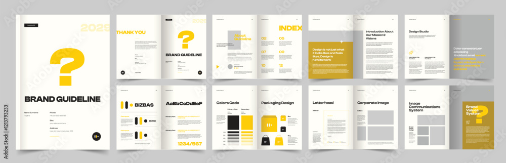 Brand Guidelines Template, Brand Identity Layout, Logo Guideline ...