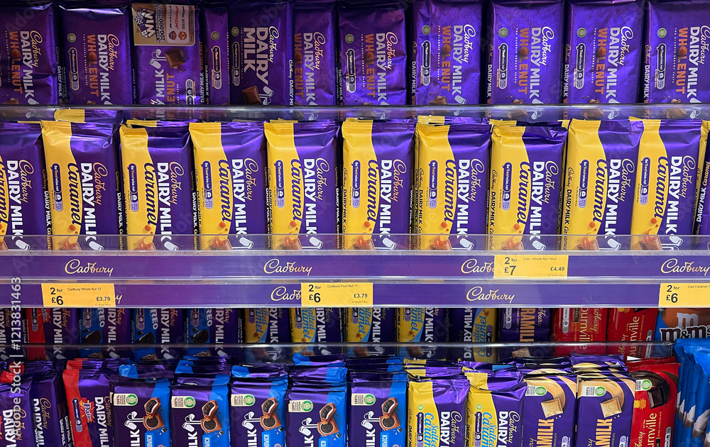 Cadbury Dairy Milk Chocolate Shop Display Stock Photo | Adobe Stock