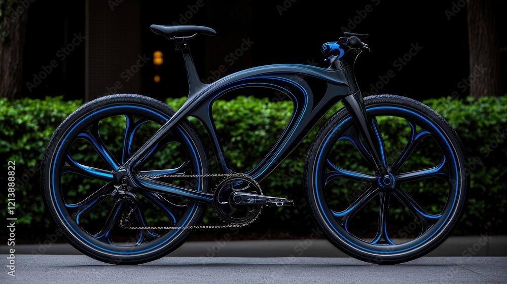Futuristic electric bicycle showcase urban city product photography ...