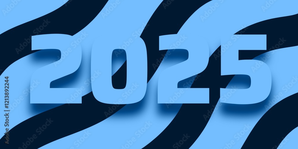 2025 year, 2025 element, 2025 numbers on blue background, Blue ...